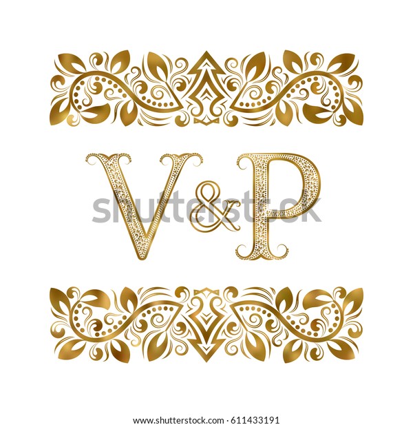 V P Vintage Initials Logo Symbol Stock Vector (Royalty Free) 611433191 ...
