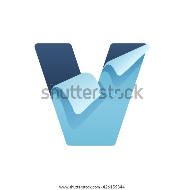 V Paper Letter Folded Corner Vector Stock Vector (Royalty Free ...