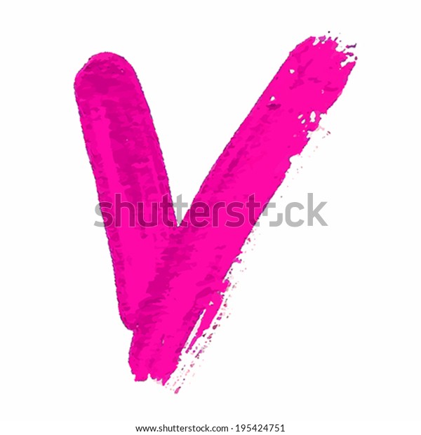 V Pink Handwritten Letters On White Stock Vector (Royalty Free ...
