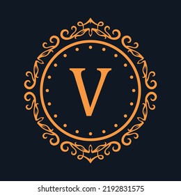 V Royal Logo Emblem Isolated On Stock Vector (Royalty Free) 2192831575 ...
