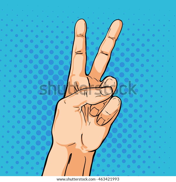 V Sign Hand Fingers Showing Two: เวกเตอร์สต็อก (ปลอดค่าลิขสิทธิ์ ...