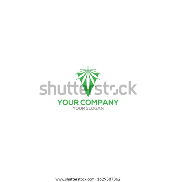 V Triangle Cannabis Logo Design Vector Stock Vector (Royalty Free ...