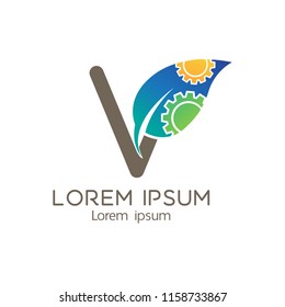 V Typo Logo Template Environment Concept Stock Vector (Royalty Free ...