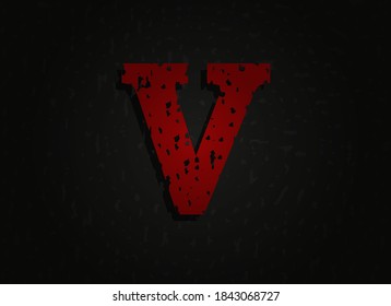 V Vector Red Letter Made Grunge Stock Vector (Royalty Free) 1843068727 ...