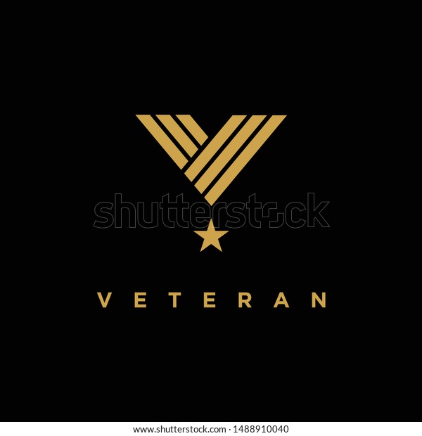 V Veteran Logo Concept Designs Stock Vector (Royalty Free) 1488910040