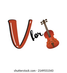 V Violin V Letter Violin Vector Stock Vector (Royalty Free) 2149551543 ...