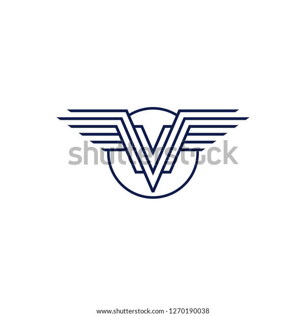 V Wings Logo Vector Emblem Stock Vector (Royalty Free) 1270190038