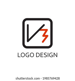 V3 Letter Simple Logo Design Stock Vector (Royalty Free) 1985769428 ...