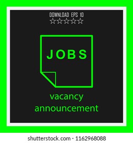 Vacancy Annoucement Vector Icon Stock Vector (Royalty Free) 1162968088 ...