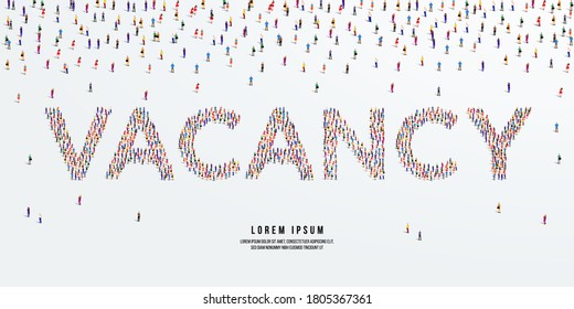 Vacancy Large Group People Form Create Stock Vector (Royalty Free ...