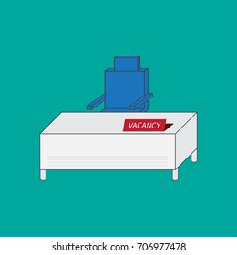 Vacant Desk Concept Stand Vacancy Position Stock Vector (Royalty Free ...