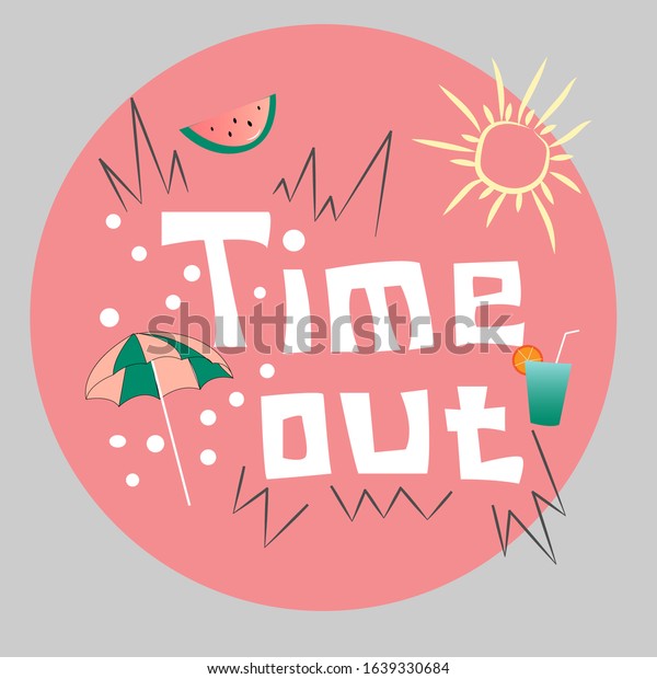 Vacation Break Logo Summer Beach Umbrella Stock Vector (Royalty Free ...