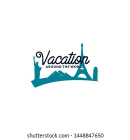 Vacation Logo Design Vector Travel Agency: เวกเตอร์สต็อก (ปลอดค่า ...
