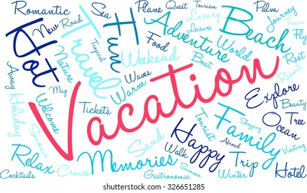 Vacation Word Cloud On White Background Stock Vector (Royalty Free ...