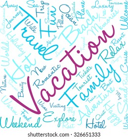 Vacation Word Cloud On White Background Stock Vector (Royalty Free ...