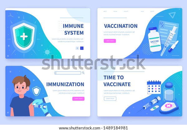 Vaccination Child Immunization Concept Banners Templates Stock Vector ...