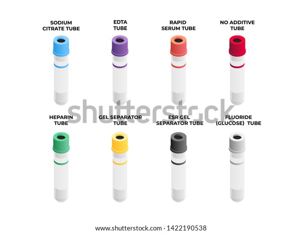 Vacutainers Various Types Set Isometric Design Stock Vector (Royalty ...