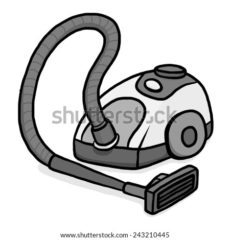 Vacuum Cleaner Cartoon Vector Illustration Grayscale Stock Vector ...