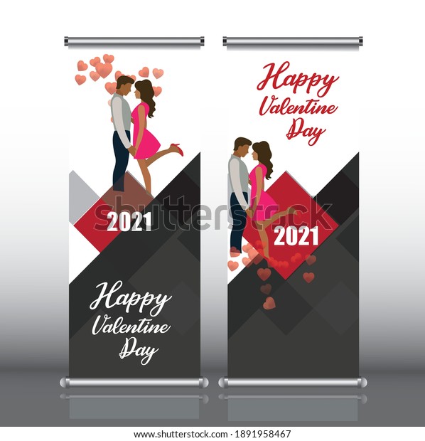 Valentina Rollup X Banner Design Template Stock Vector (Royalty Free ...