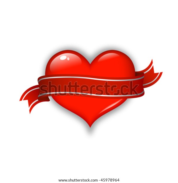 Valentine Design Shiny Red Heart Scroll Stock Vector (Royalty Free ...