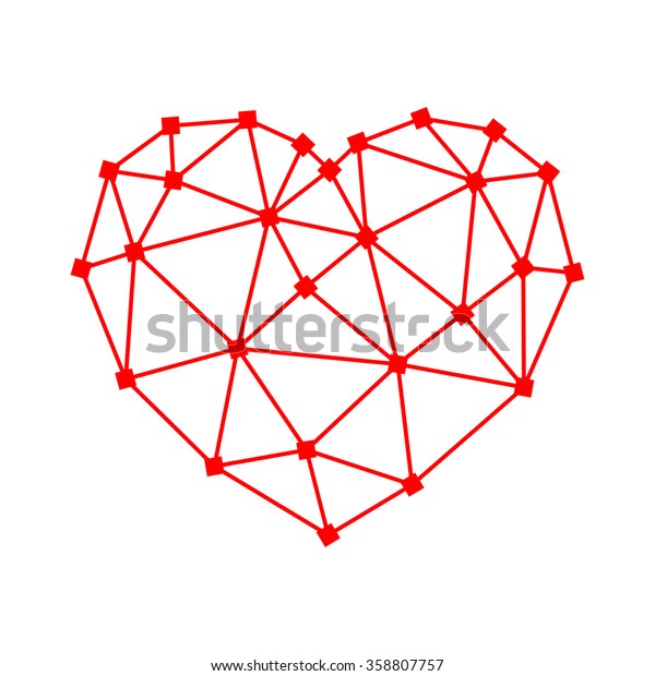 Valentine Heart Polygon Outline Heart Stock Vector (Royalty Free ...