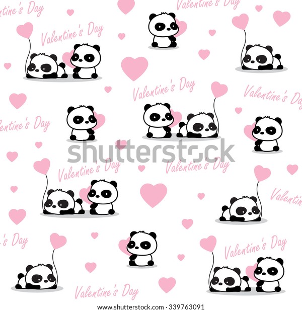 Valentine Panda Love Stock Vector (Royalty Free) 339763091