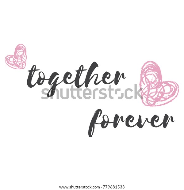 Valentine Wedding Together Forever Hand Drawing Stock Vector (Royalty ...