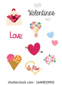 Valentines Day Cute Clipart Vector Illustration Stock Vector (Royalty ...