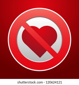 Heart Prohibition Mark Prohibition Love Marriage Stock Vector (Royalty ...