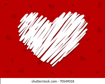 Valentinethemed Doodle Featuring Scratched Out Heart Stock Vector ...