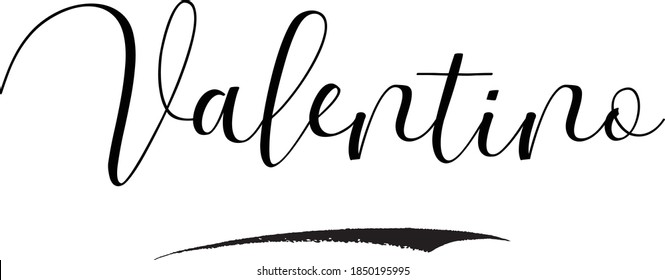Valentinomale Name Cursive Calligraphy Black Color Stock Vector ...