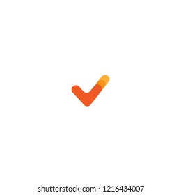 Valid Seal Icon Orange Stylish Tick Stock Vector (Royalty Free ...