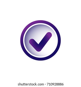 Valid Seal Icon Violet Purple Tick Stock Vector (Royalty Free ...