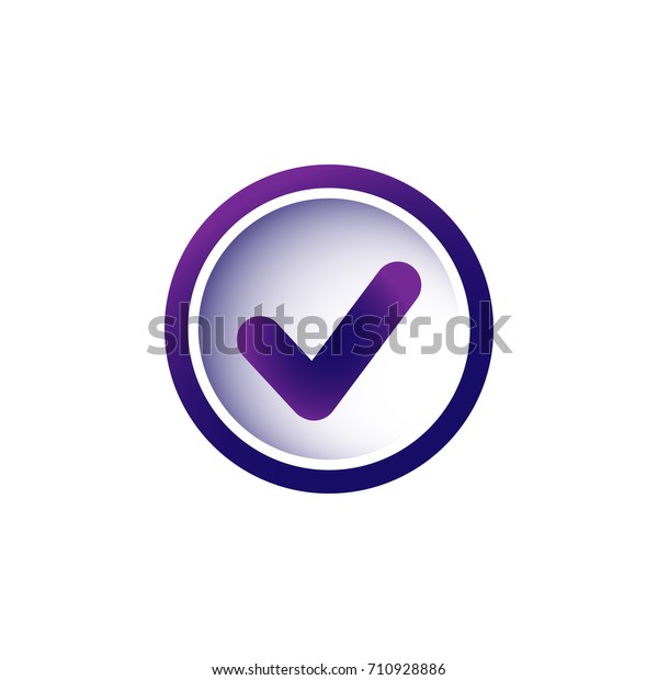 Valid Seal Icon Violet Purple Tick Stock Vector (Royalty Free ...