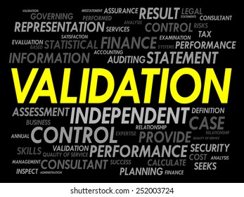Validation Word Cloud Business Concept Stock Vector (Royalty Free ...