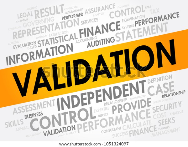 Validation Word Cloud Collage Business Concept Stock Vector (Royalty ...