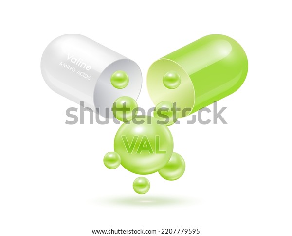 Valine Amino Acid Float Out Capsule Stock Vector (Royalty Free ...