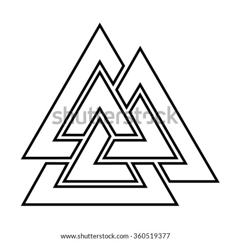 Valknut Outline Symbol Vector Illustration Stock Vector (Royalty Free ...