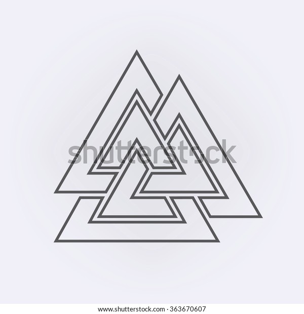 Valknut Outline Symbol Vector Illustration Stock Vector (Royalty Free ...