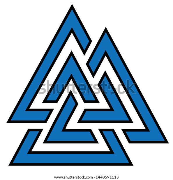 Valknut Symbol Logo Blue Colored Stock Vector (Royalty Free) 1440591113