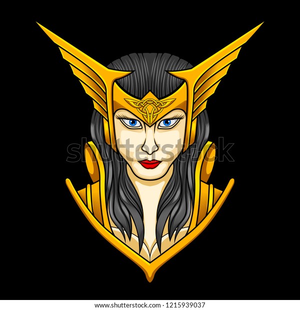 Valkyrie Vector Illustration Art Stock Vector (Royalty Free) 1215939037 ...