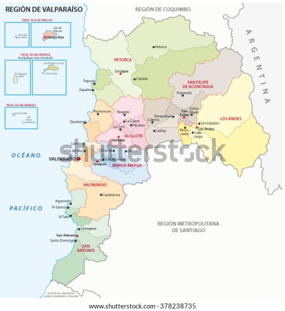 Valparaiso (Chile) Administrative Region Map