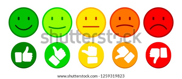 Valuation By Emoticons Thumbs Button Stock Stock Vector (Royalty Free ...