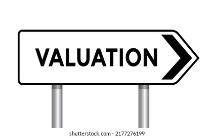 Valuation White Pointing Arrow Sign Vector Stock Vector (Royalty Free ...