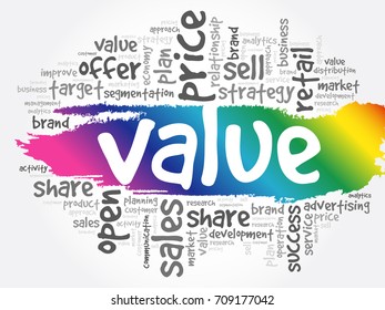 Value Word Cloud Collage Business Concept Stock Vector (Royalty Free ...