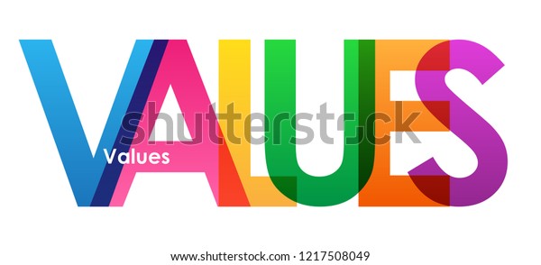 Values Colorful Letters Banner Stock Vector (Royalty Free) 1217508049 ...