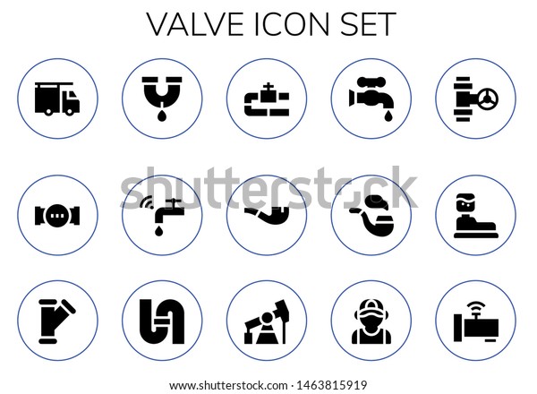 Valve Icon Set 15 Filled Valve Stock Vector (Royalty Free) 1463815919 ...