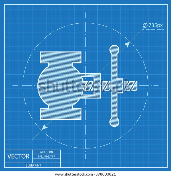 Valve Symbol Vector Blueprint Icon Stock Vector (Royalty Free) 398003821