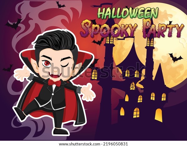 Vampire Cartoon Halloween Character Halloween Spooky Stock Vector ...