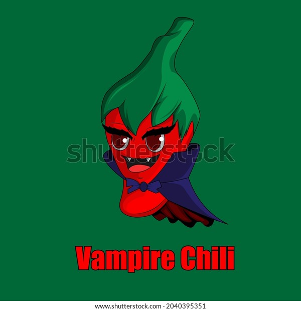 Vampire Chili Illustration Poster Design Tshirt Stock Vector (Royalty ...